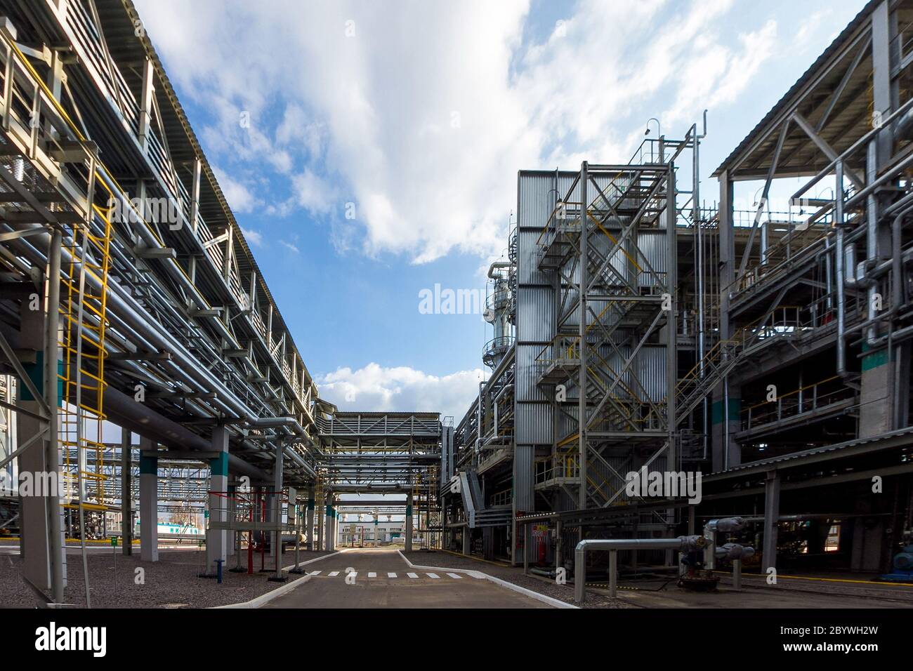 Chemical polymer factory. Production line of thermoplastic Stock Photo ...