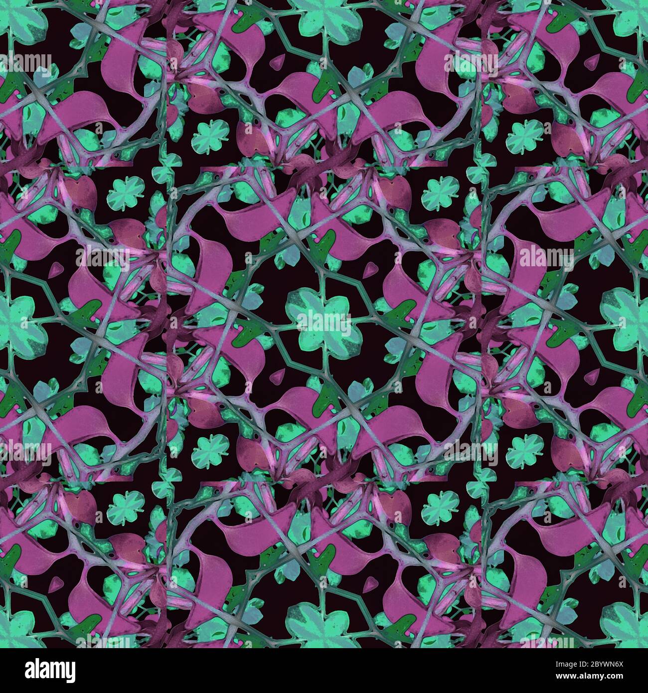 Floral arabesque digital technique pattern in cold Stock Photo - Alamy