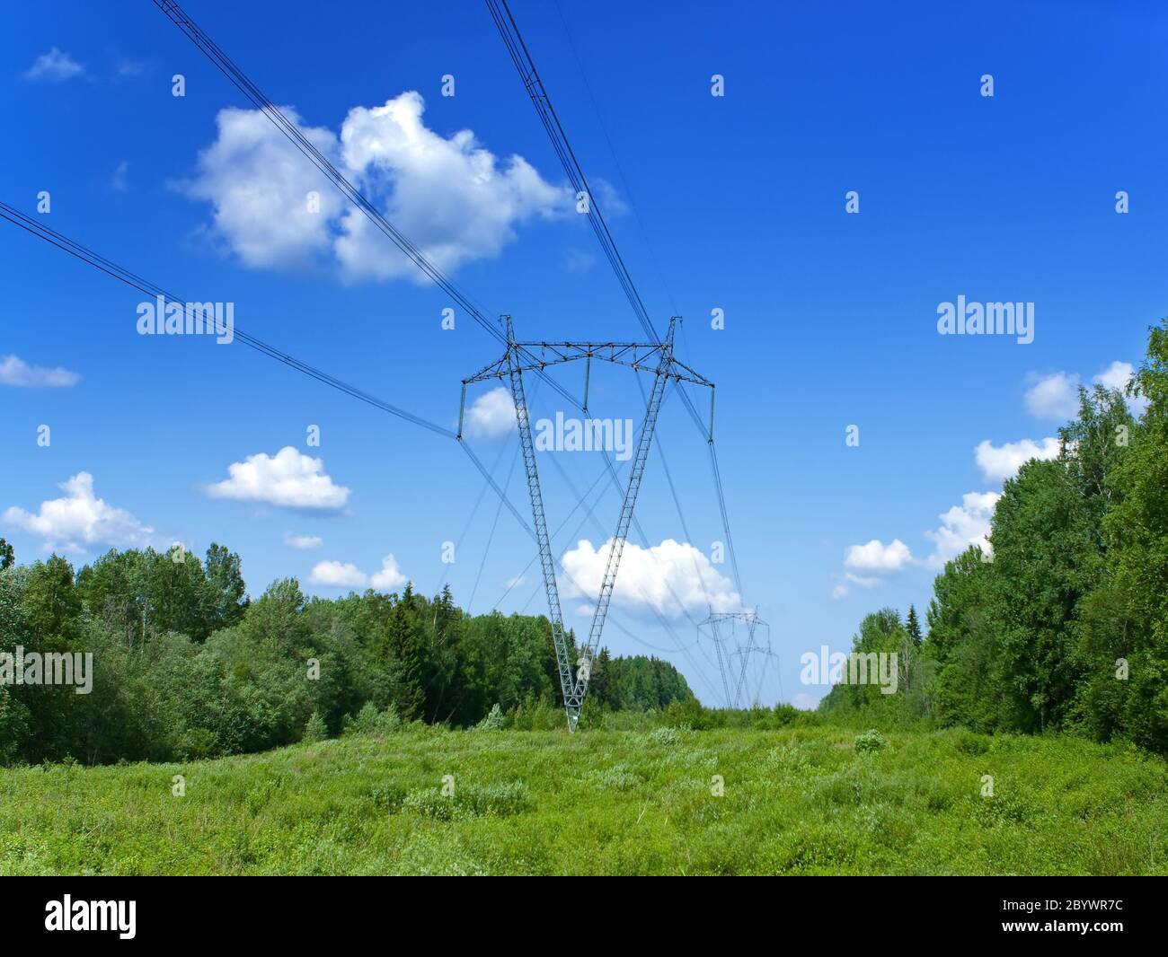 High-voltage line of electricity transmissions on Stock Photo - Alamy