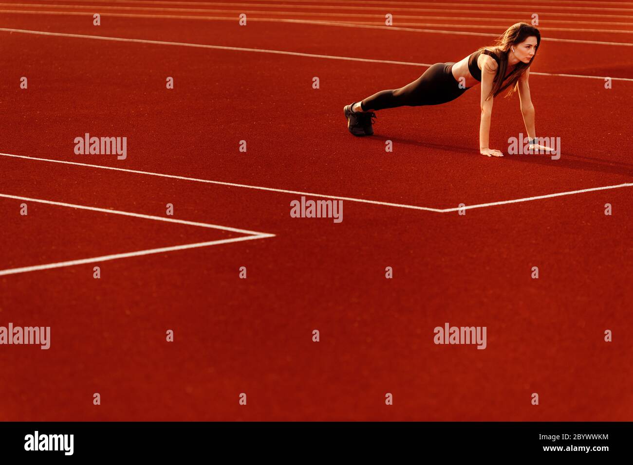 Aerial view fitness woman runner hi-res stock photography and images ...