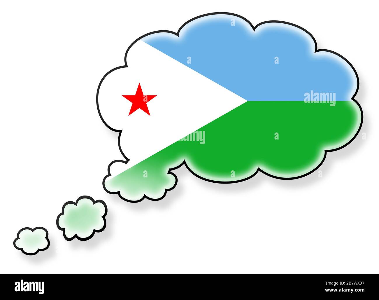 Flag in the cloud, isolated on white background Stock Photo - Alamy