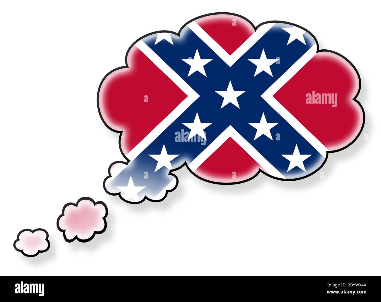 Flag in the cloud, isolated on white background Stock Photo - Alamy