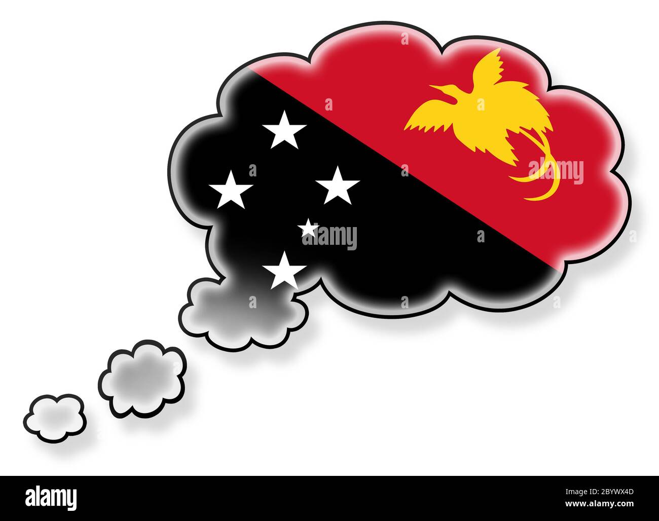 Flag in the cloud, isolated on white background Stock Photo - Alamy