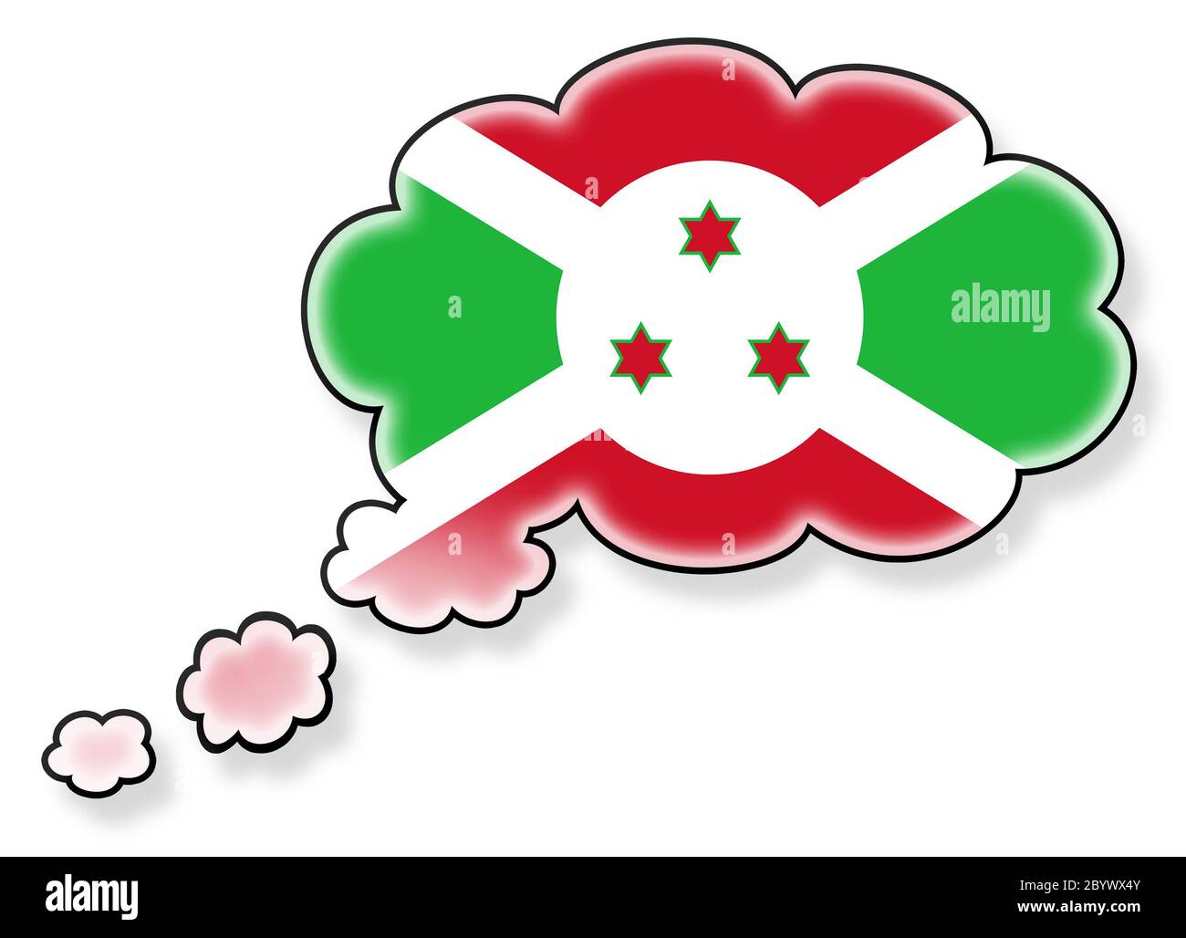 Flag in the cloud, isolated on white background Stock Photo - Alamy