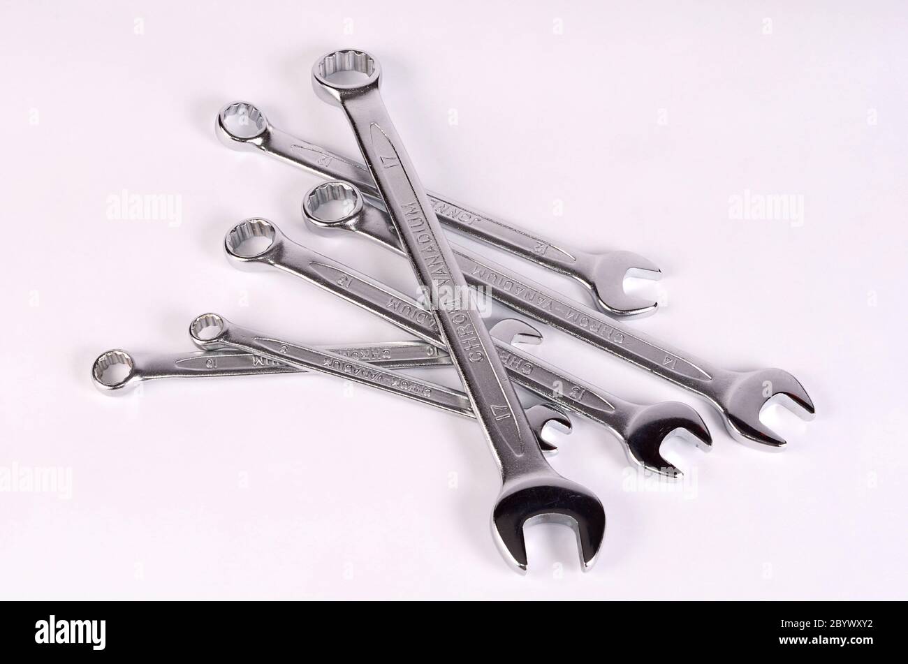 Set of spanners for repair Stock Photo - Alamy