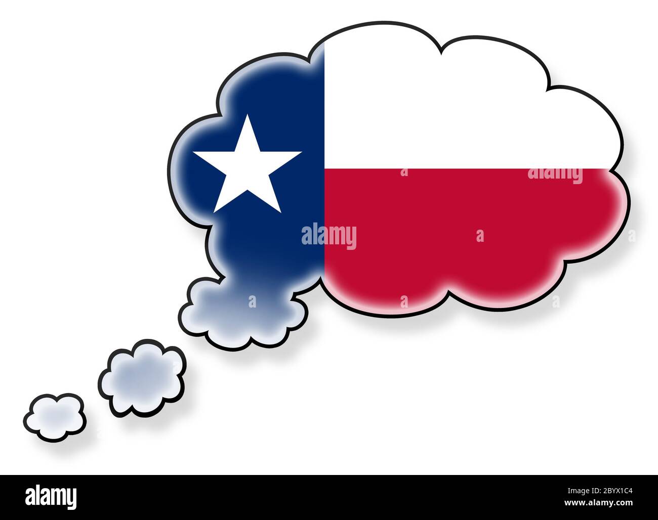 Flag in the cloud, isolated on white background Stock Photo - Alamy