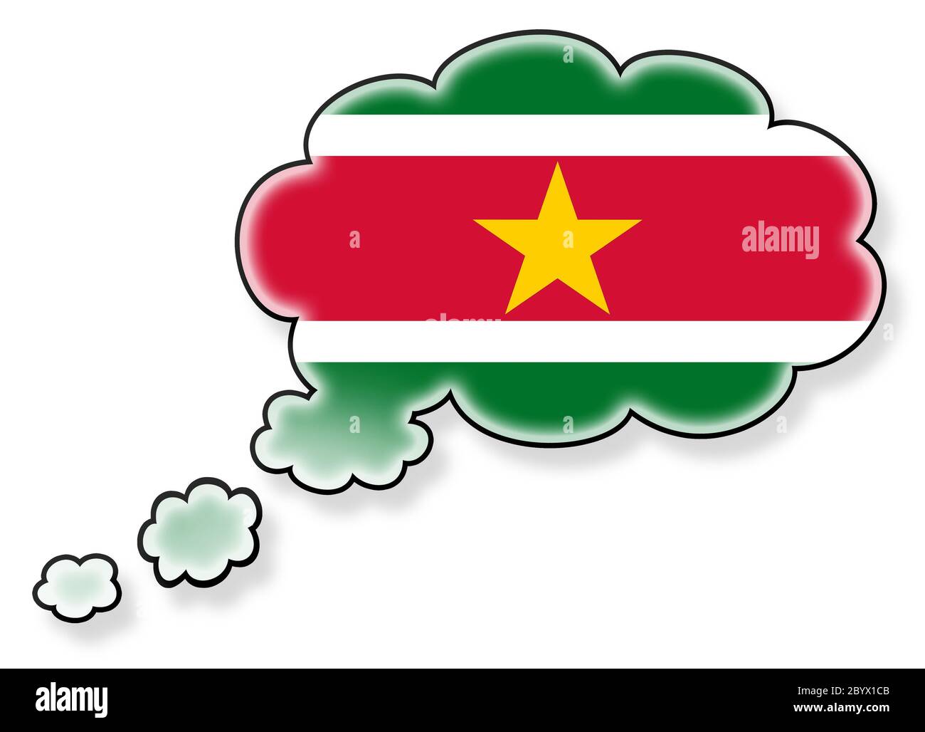 Flag in the cloud, isolated on white background Stock Photo - Alamy