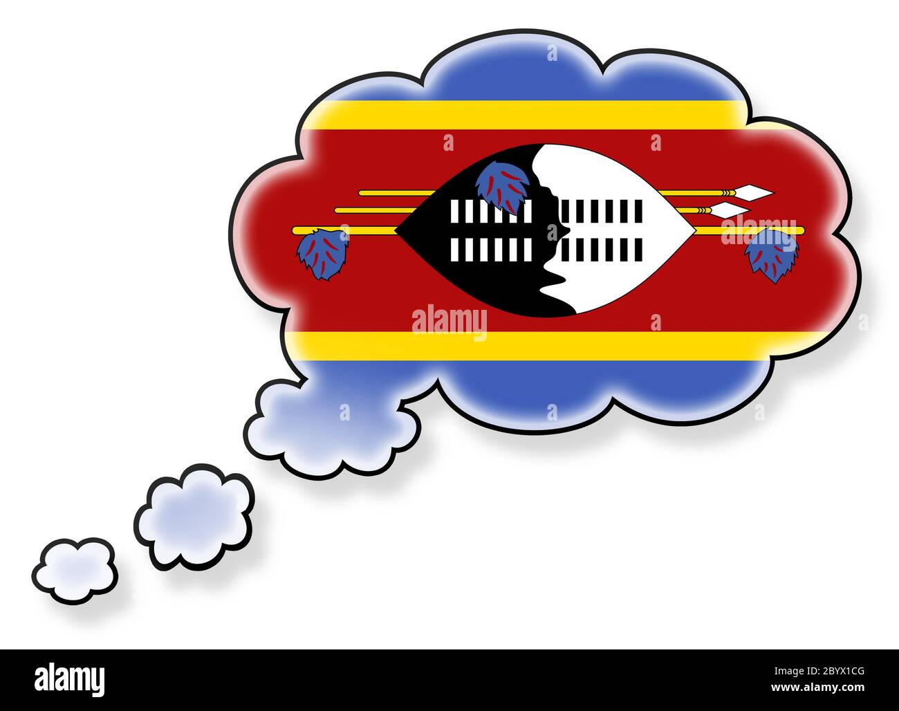 Flag in the cloud, isolated on white background Stock Photo - Alamy