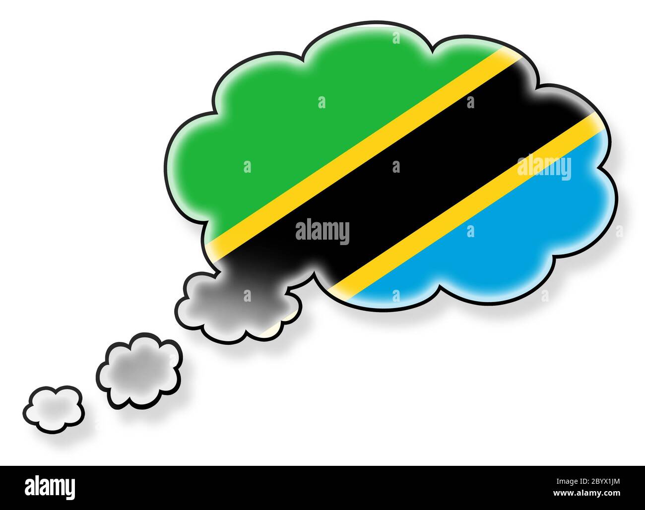 Flag in the cloud, isolated on white background Stock Photo - Alamy