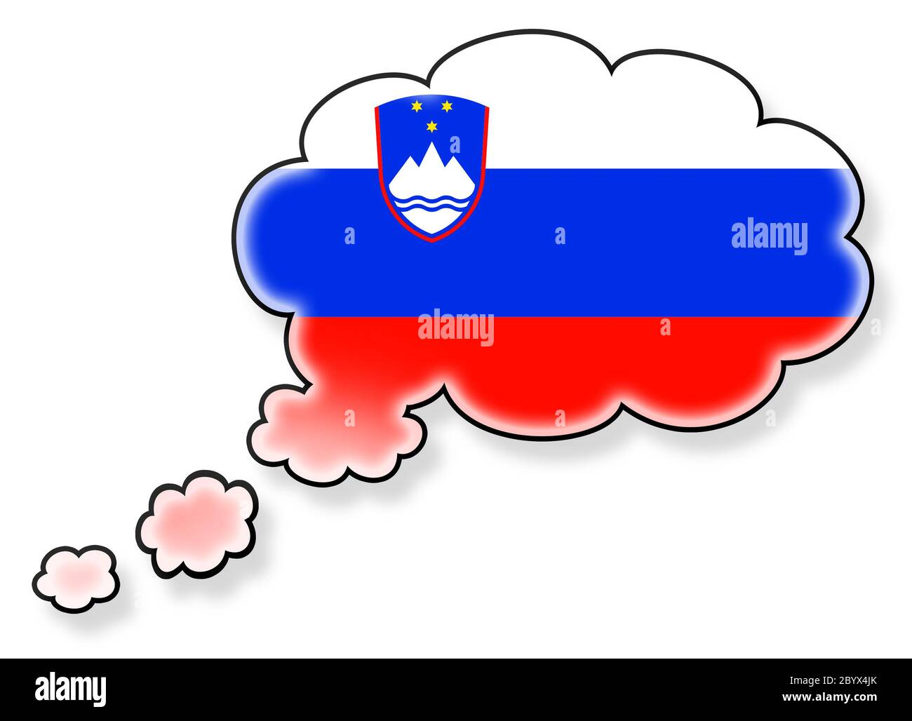 Flag in the cloud, isolated on white background Stock Photo - Alamy