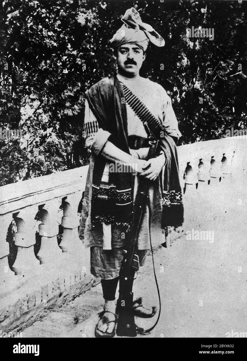 King Amanullah Khan of Afghanistan with a rifle ca. before 1930 Stock ...