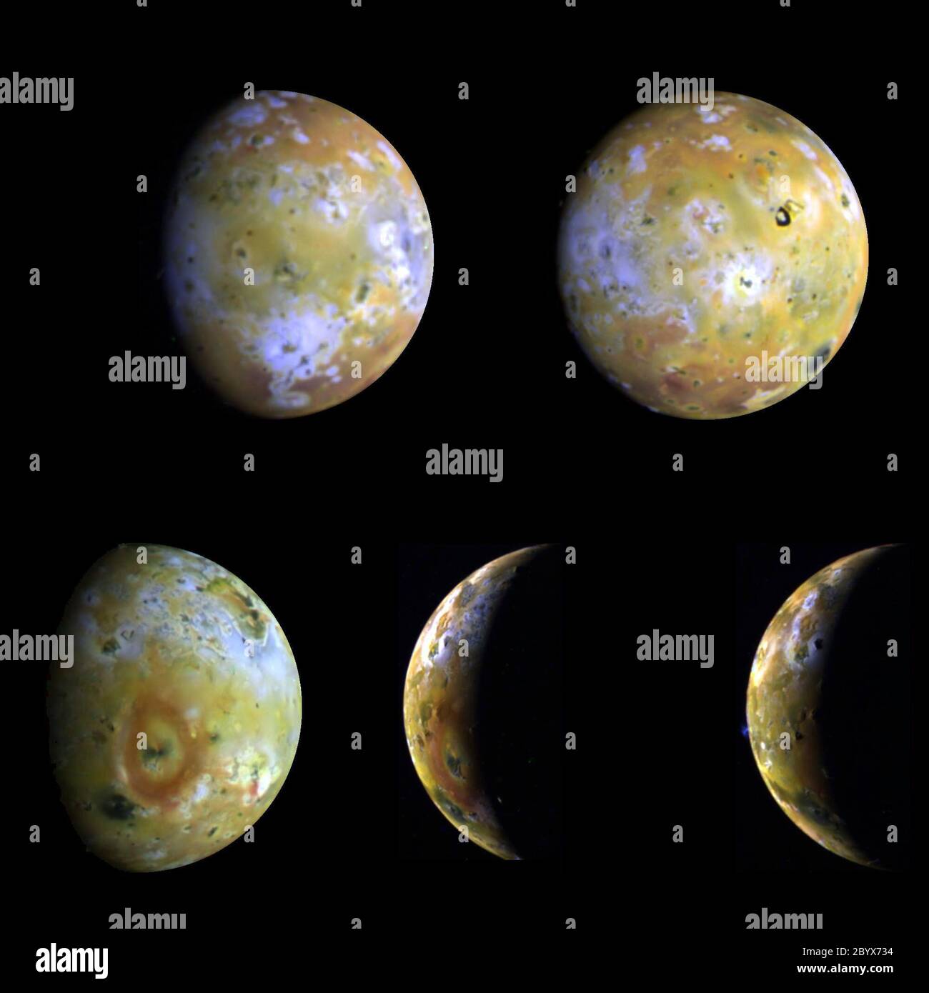 Five Color Views of Io Stock Photo - Alamy