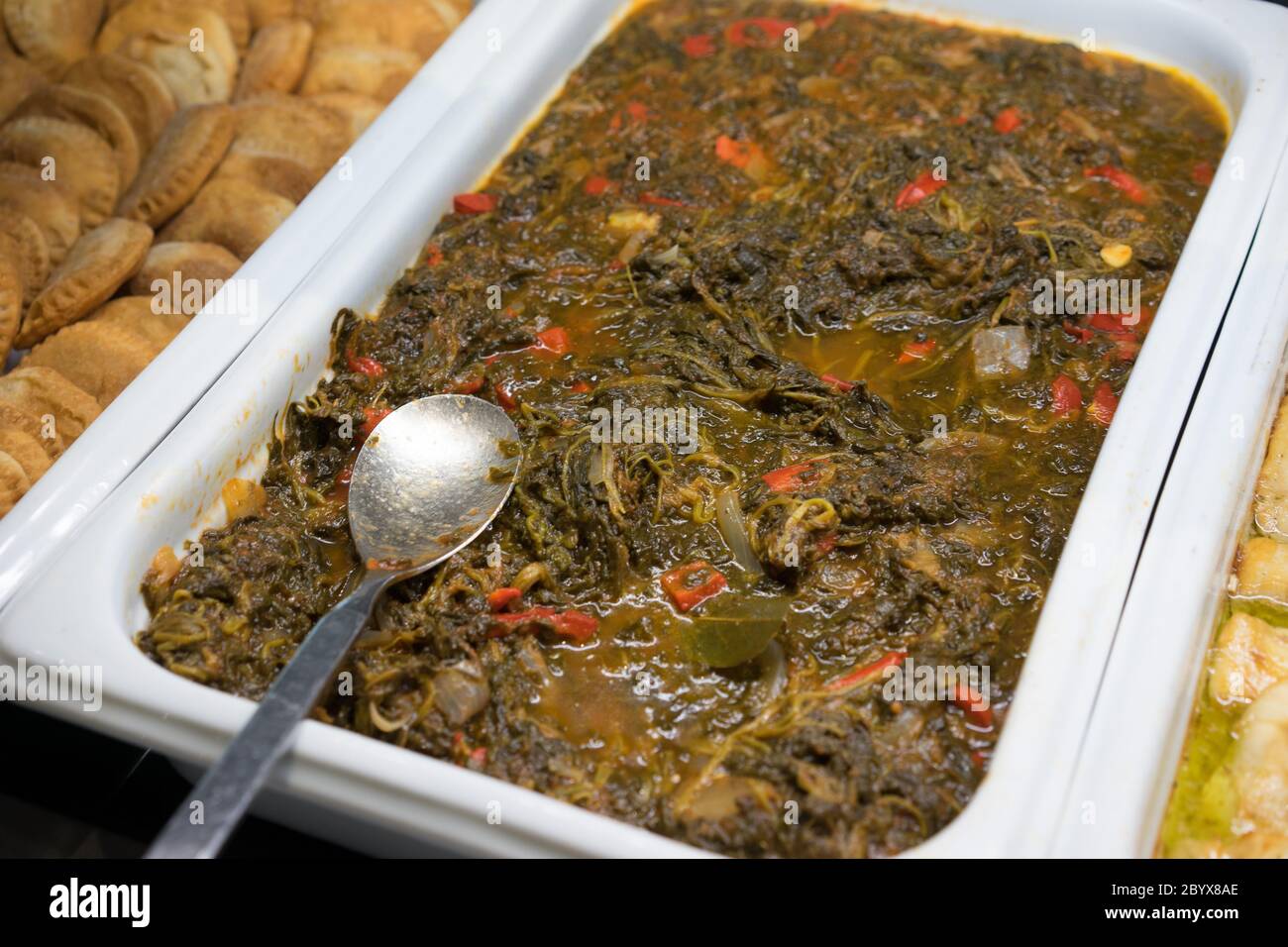 Catalonian meat stew on a buffet table Stock Photo - Alamy