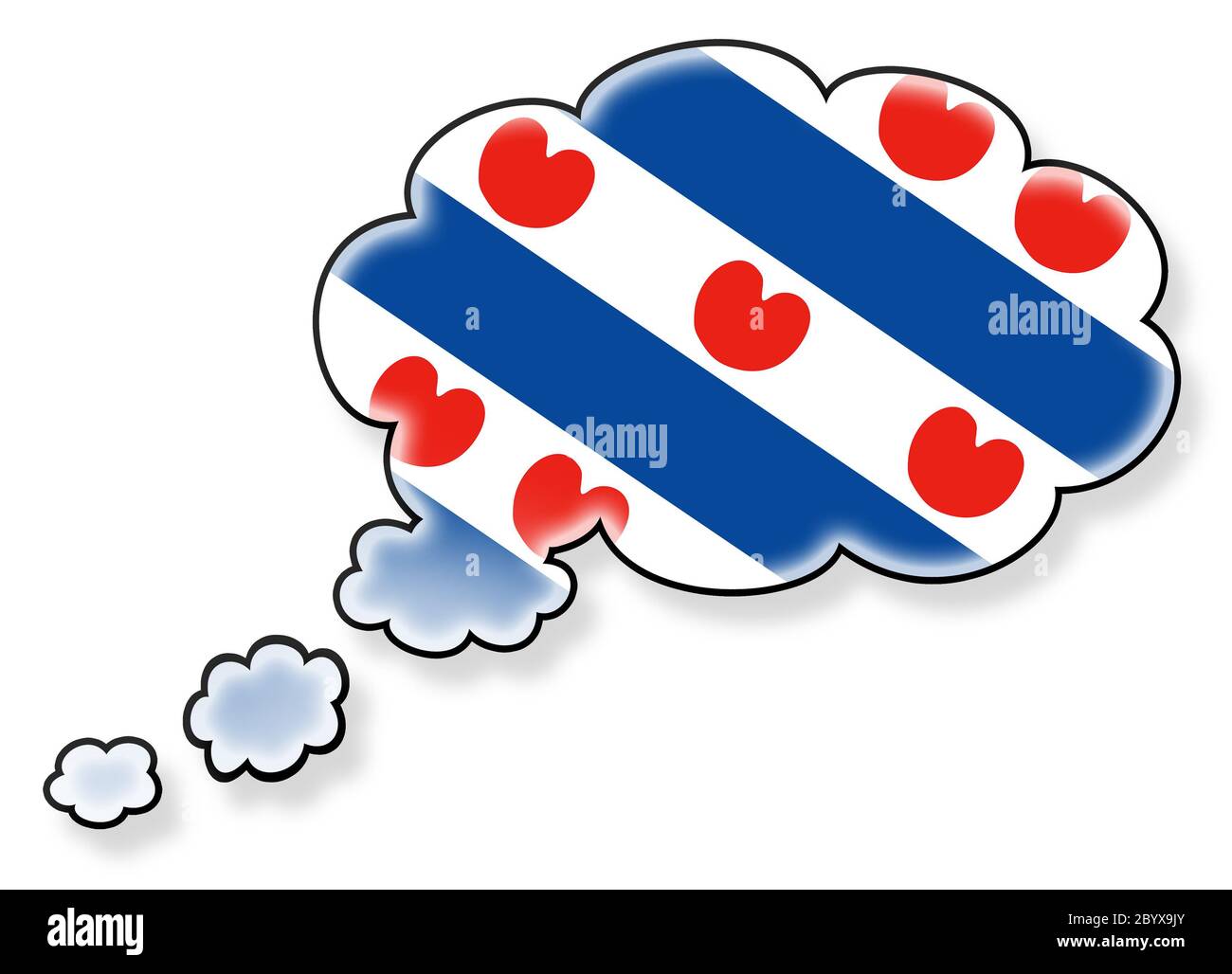 Flag in the cloud, isolated on white background Stock Photo - Alamy