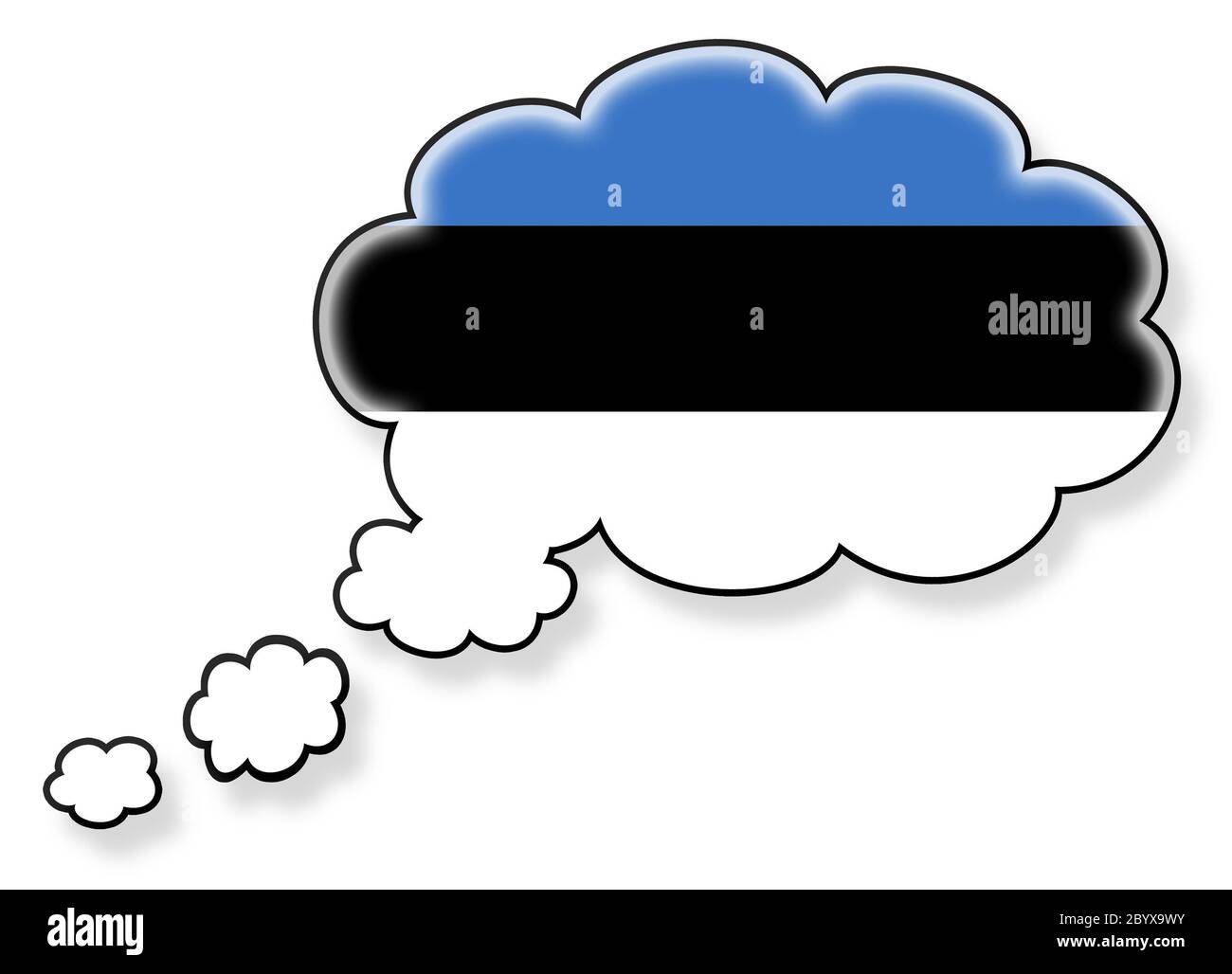 Flag in the cloud, isolated on white background Stock Photo - Alamy