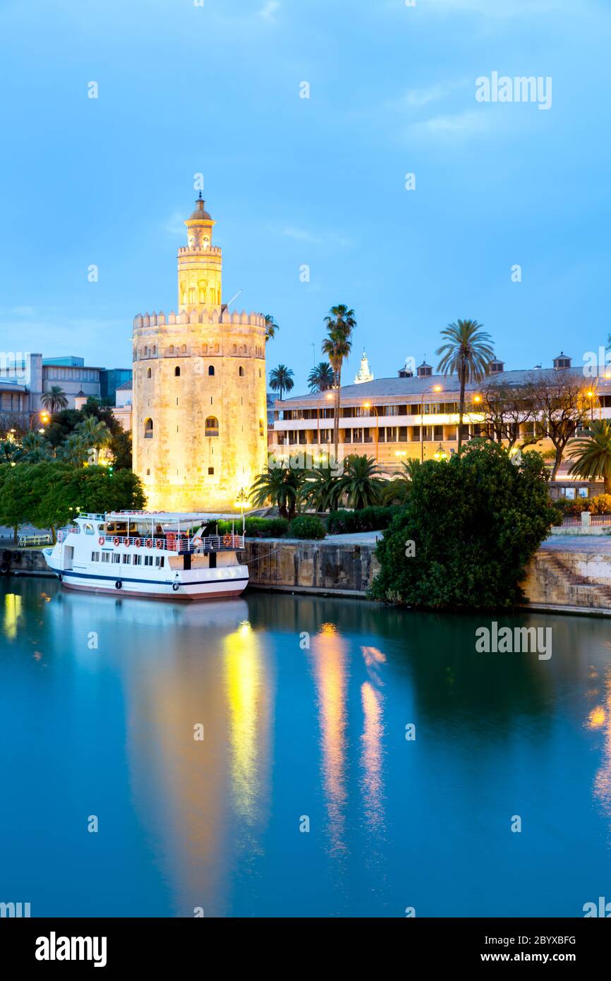 Golden Tower Seville Spain Stock Photo - Alamy