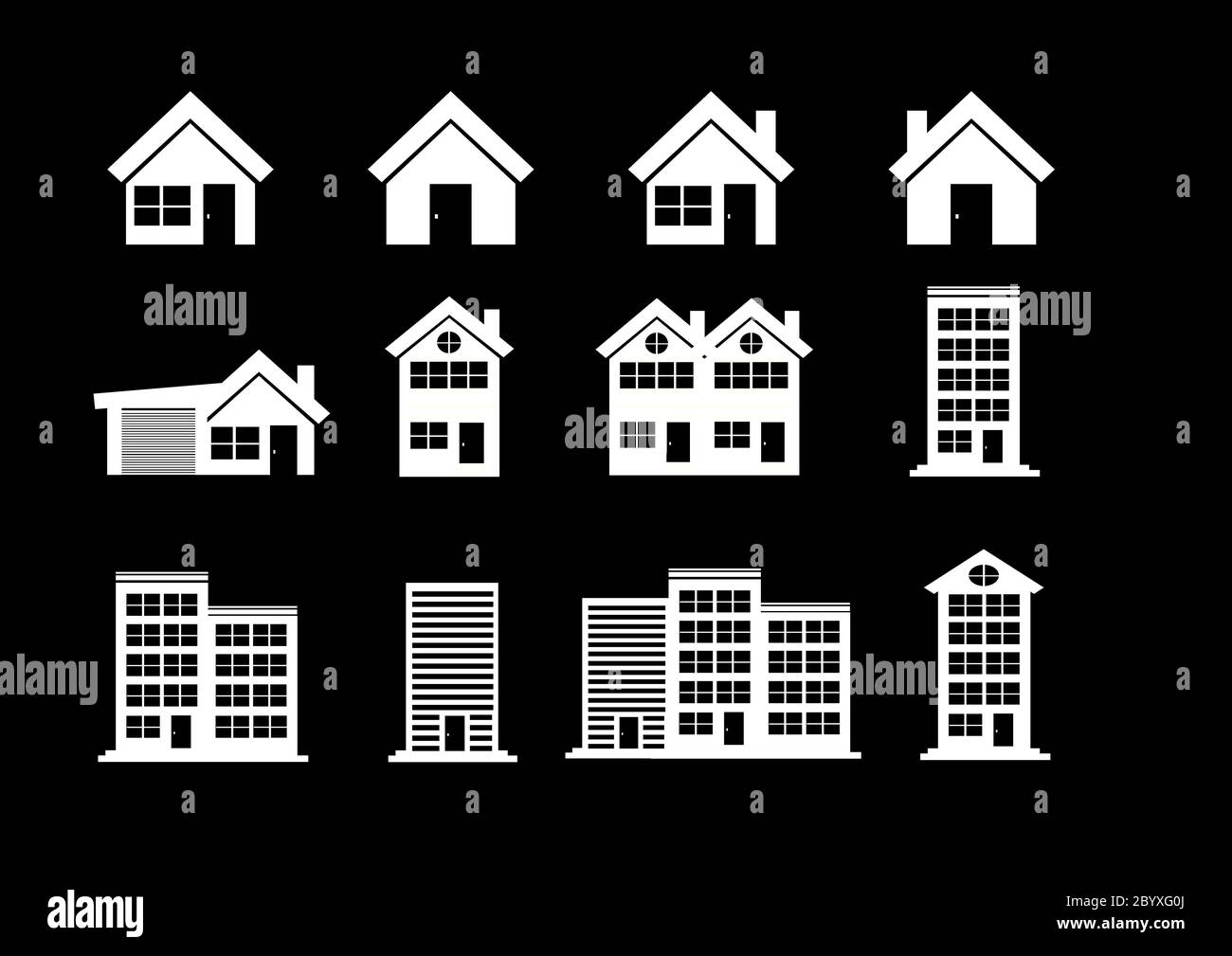 Building Icons Set Stock Photo - Alamy