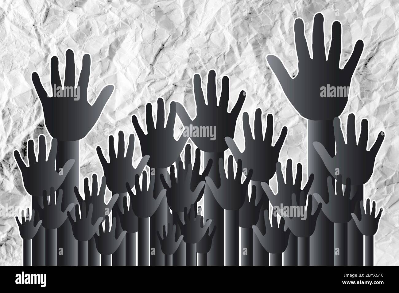 colorful silhouette hands background design Stock Photo - Alamy