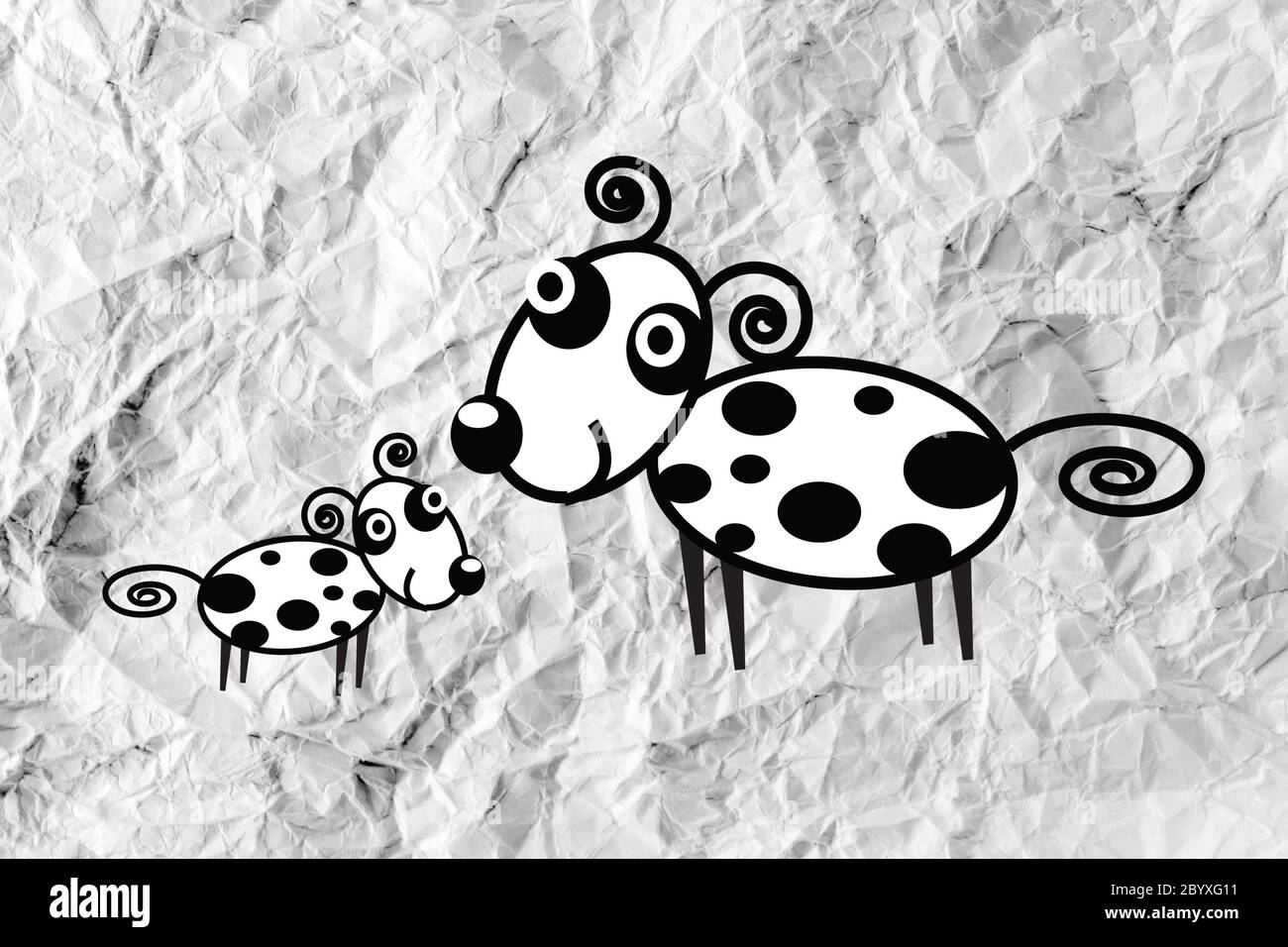 cute Dog on crumpled paper Stock Photo - Alamy