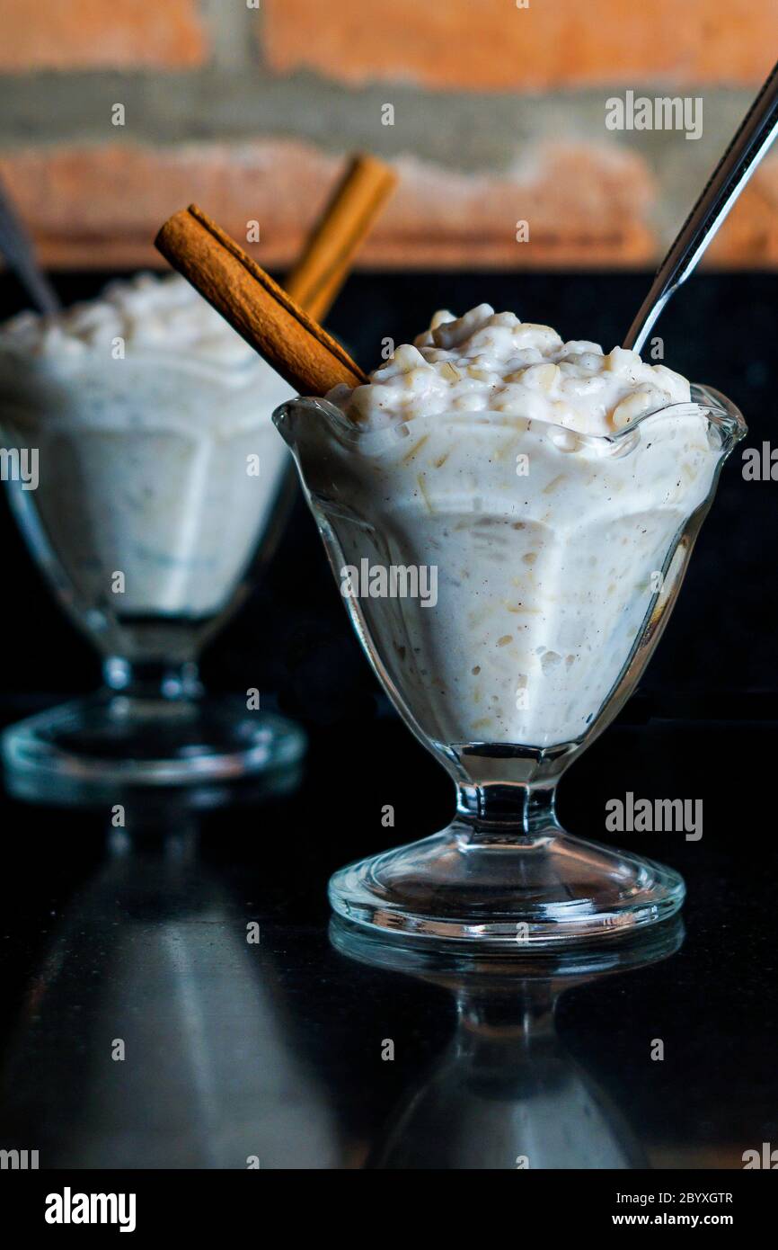 Homemade vegan rice pudding hi-res stock photography and images - Alamy