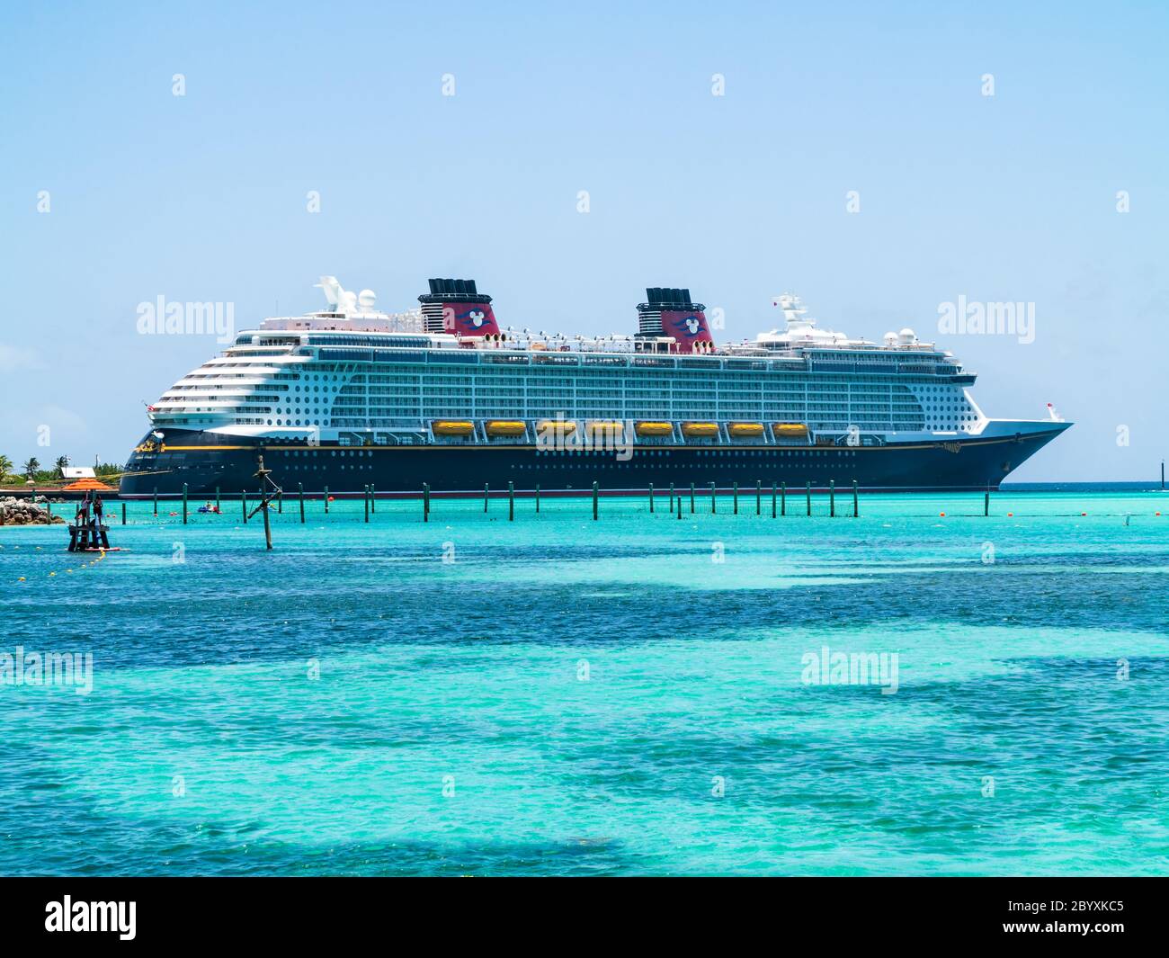 CASTAWAY CAY, THE BAHAMAS - May 19th, 2017 - The Disney Fantasy docked ...