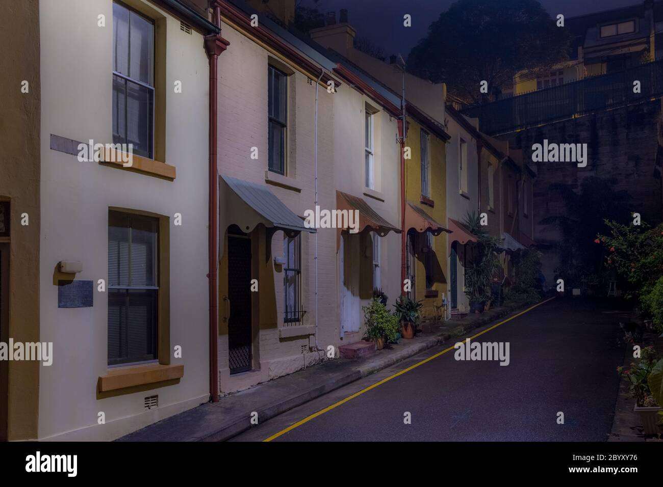 Old terrace houses Stock Photo - Alamy