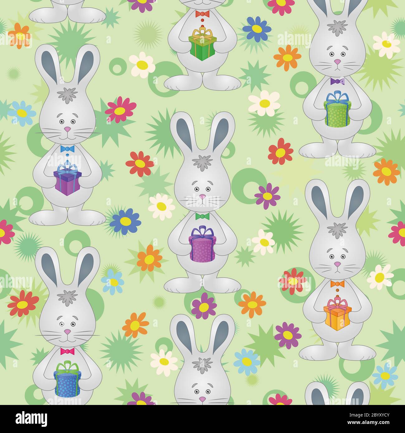 Seamless bunnies pattern hi-res stock photography and images - Alamy