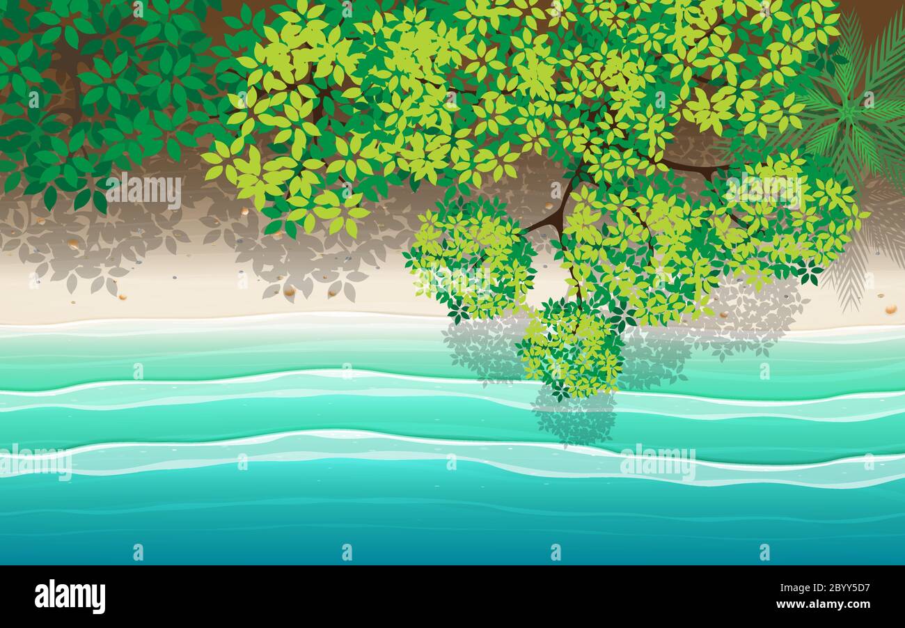 Top view beach background Stock Vector Images - Alamy