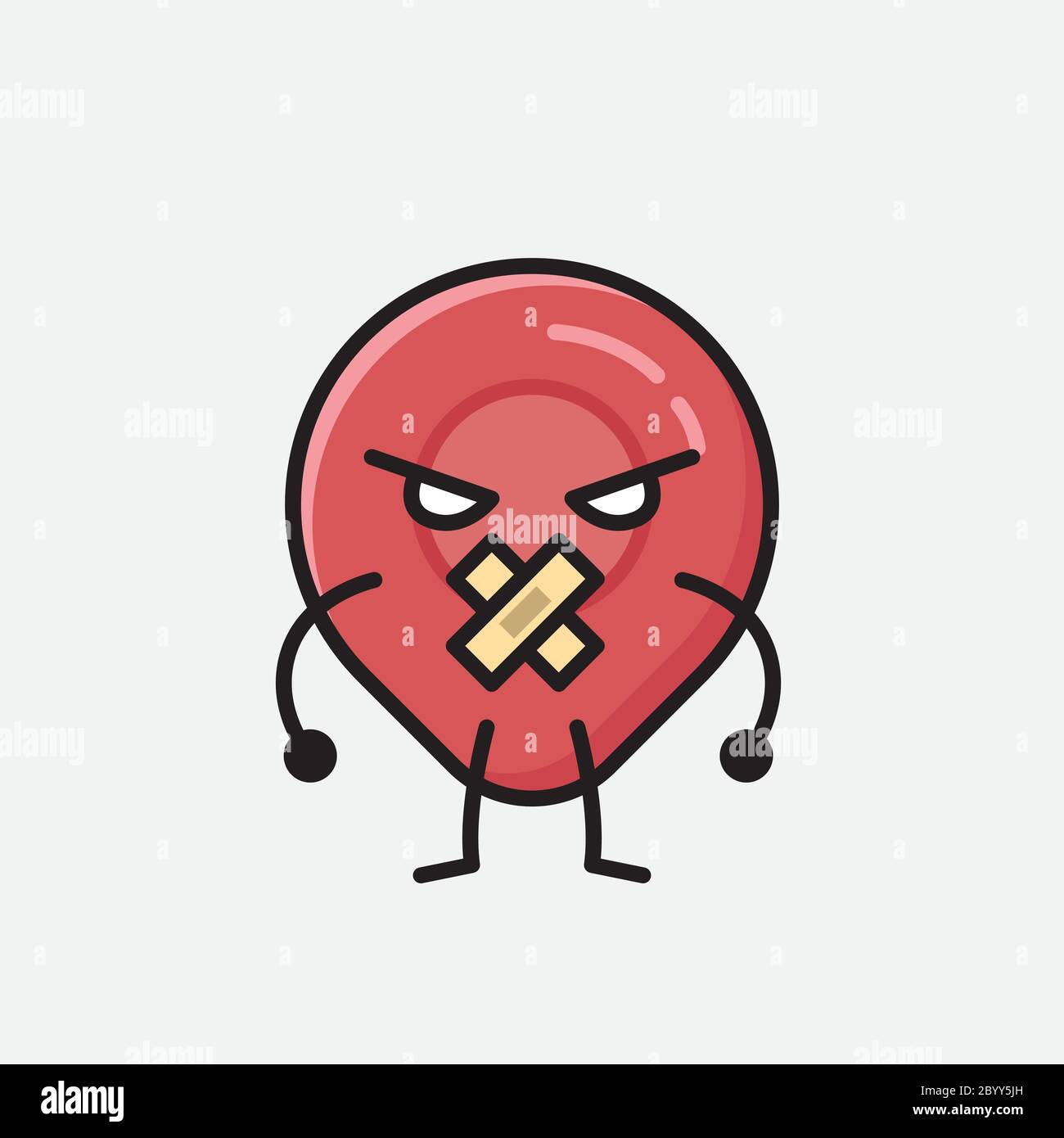 An illustration of Cute Pin Point Icon Mascot Vector Character in Flat ...