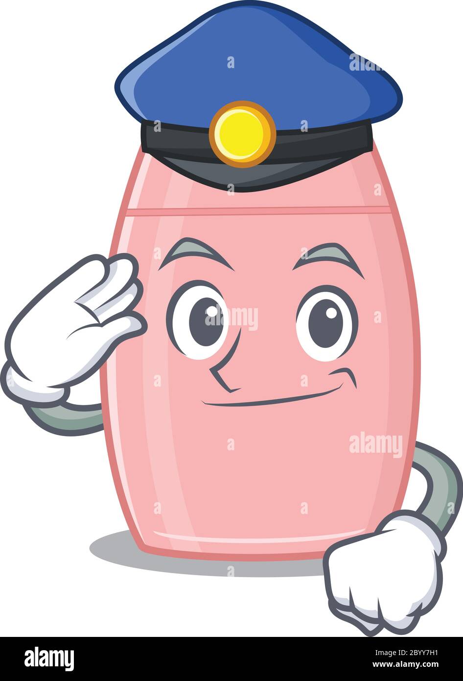 Police officer cartoon drawing of baby cream wearing a blue hat Stock ...