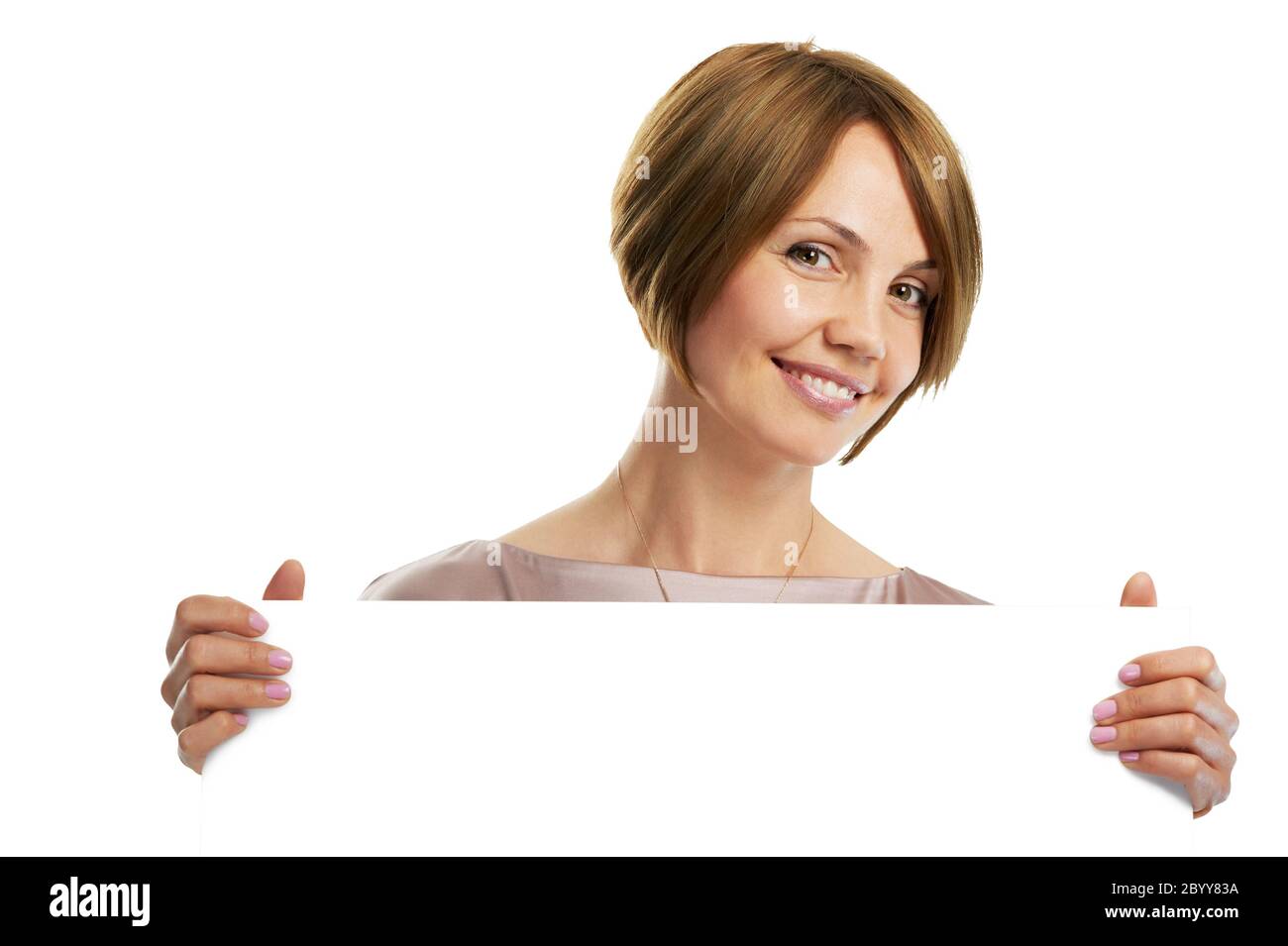 woman holding board Stock Photo - Alamy