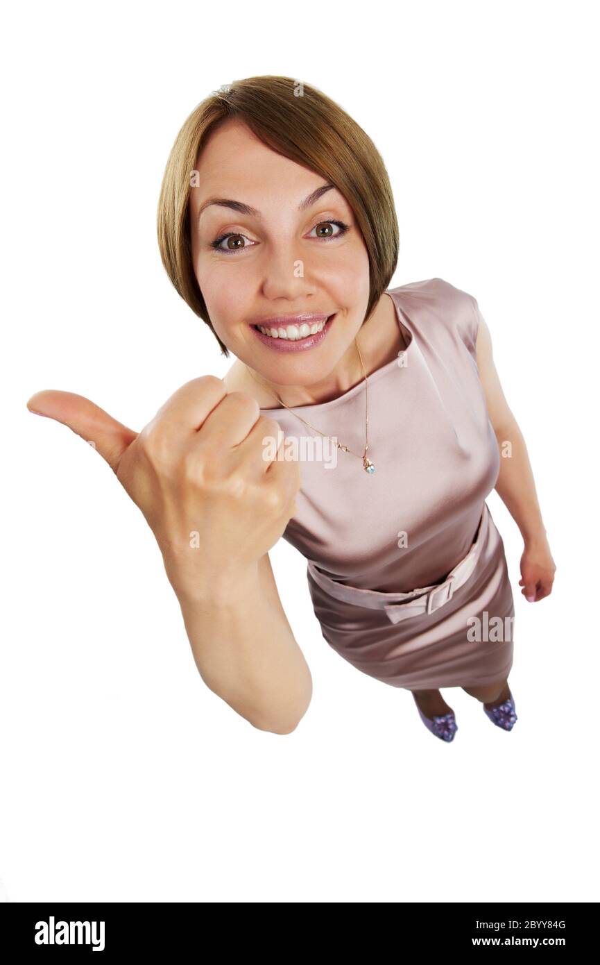 positive woman thumbs up Stock Photo - Alamy