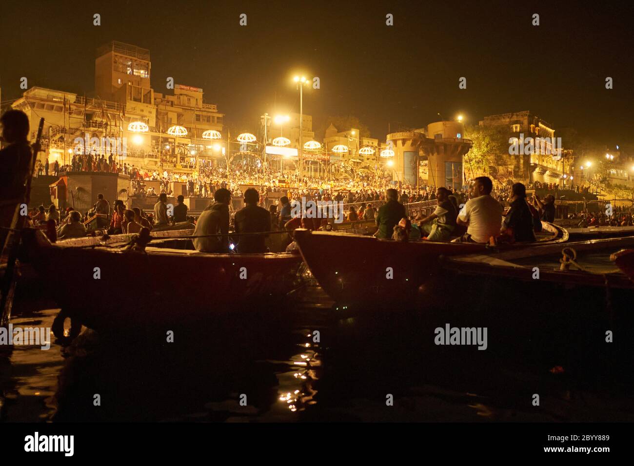 The Ganga Aarti is performed every evening at Dashashwamedh Ghat on the ...