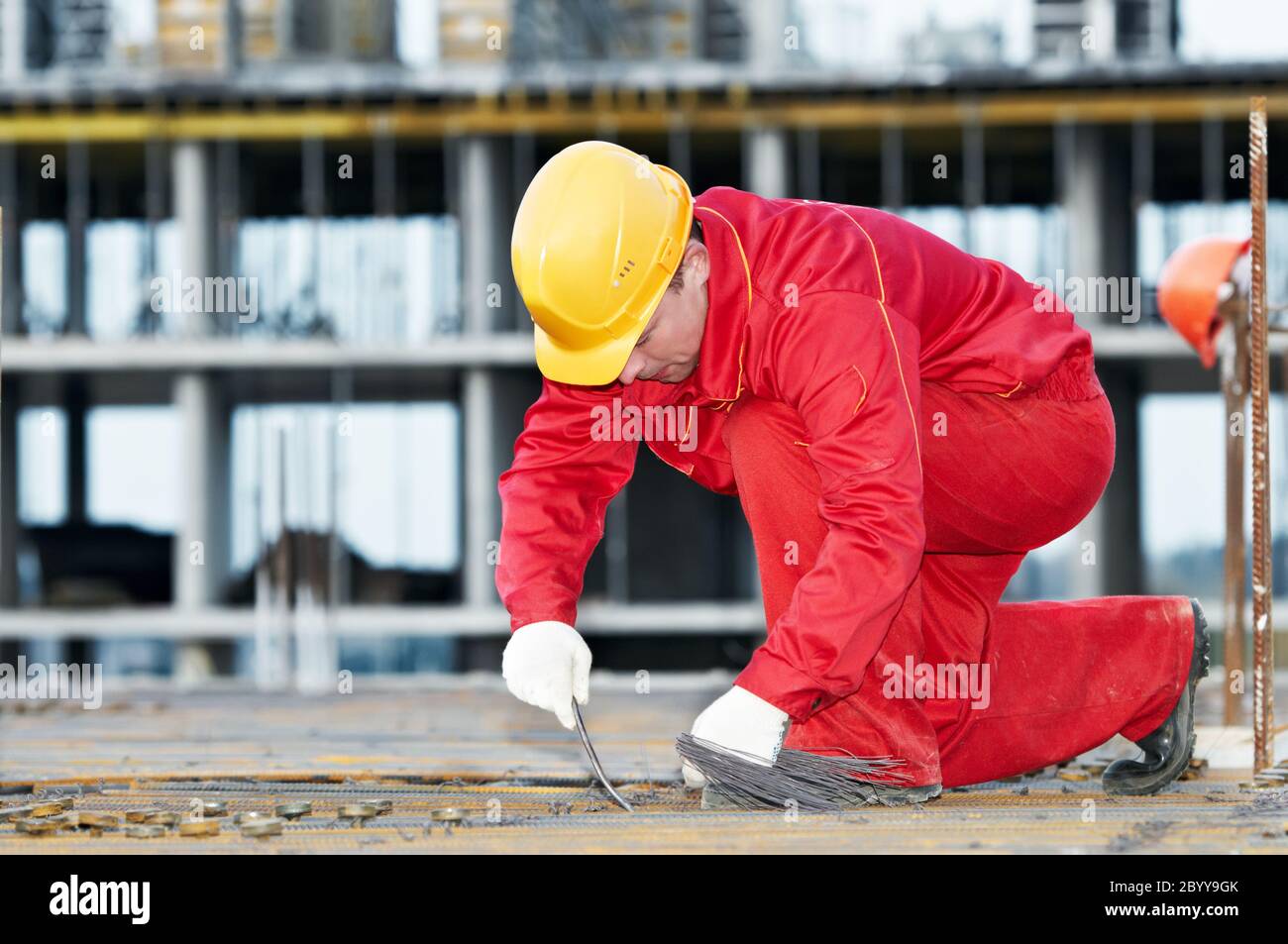 construction worker making reinforcement Stock Photo - Alamy