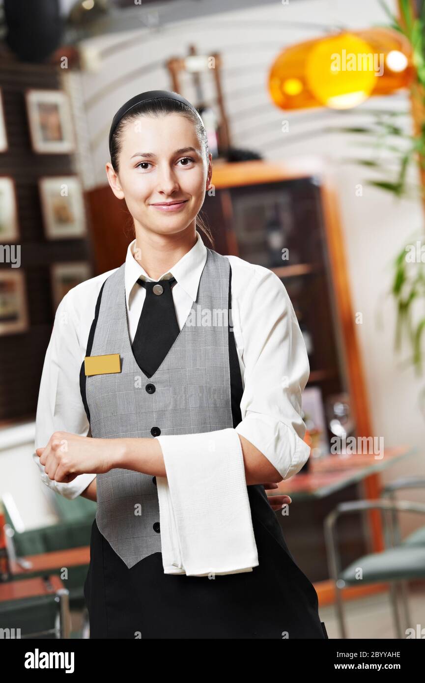 Waitress girl of commercial restaurant Stock Photo - Alamy
