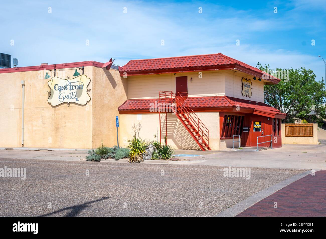 Lubbock, TX, USA - April 28, 2019: The Cast Iron Grill eatery Stock ...