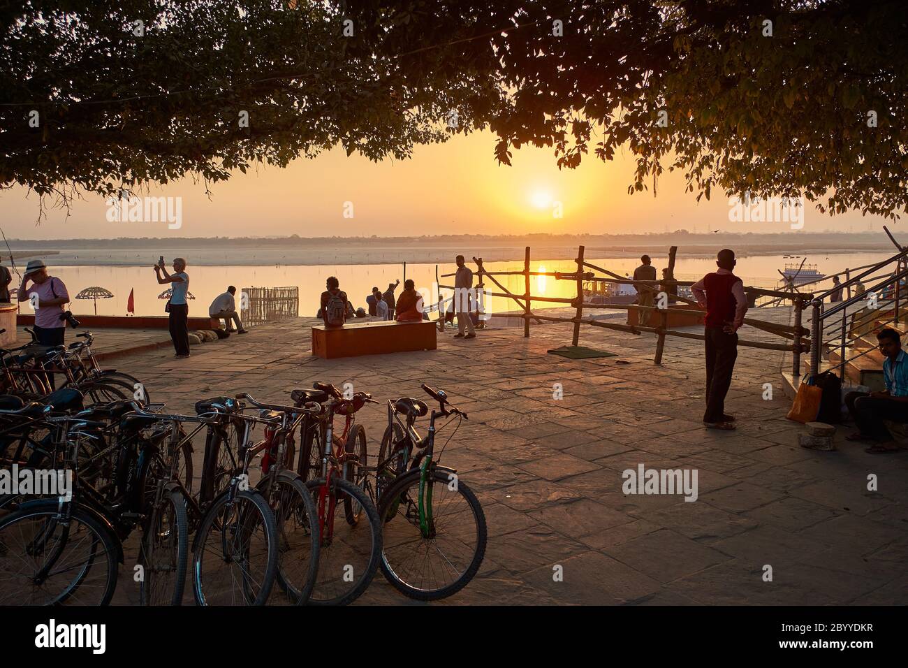 Morning strollers enjoying the early morning cool weather neat Assi ...