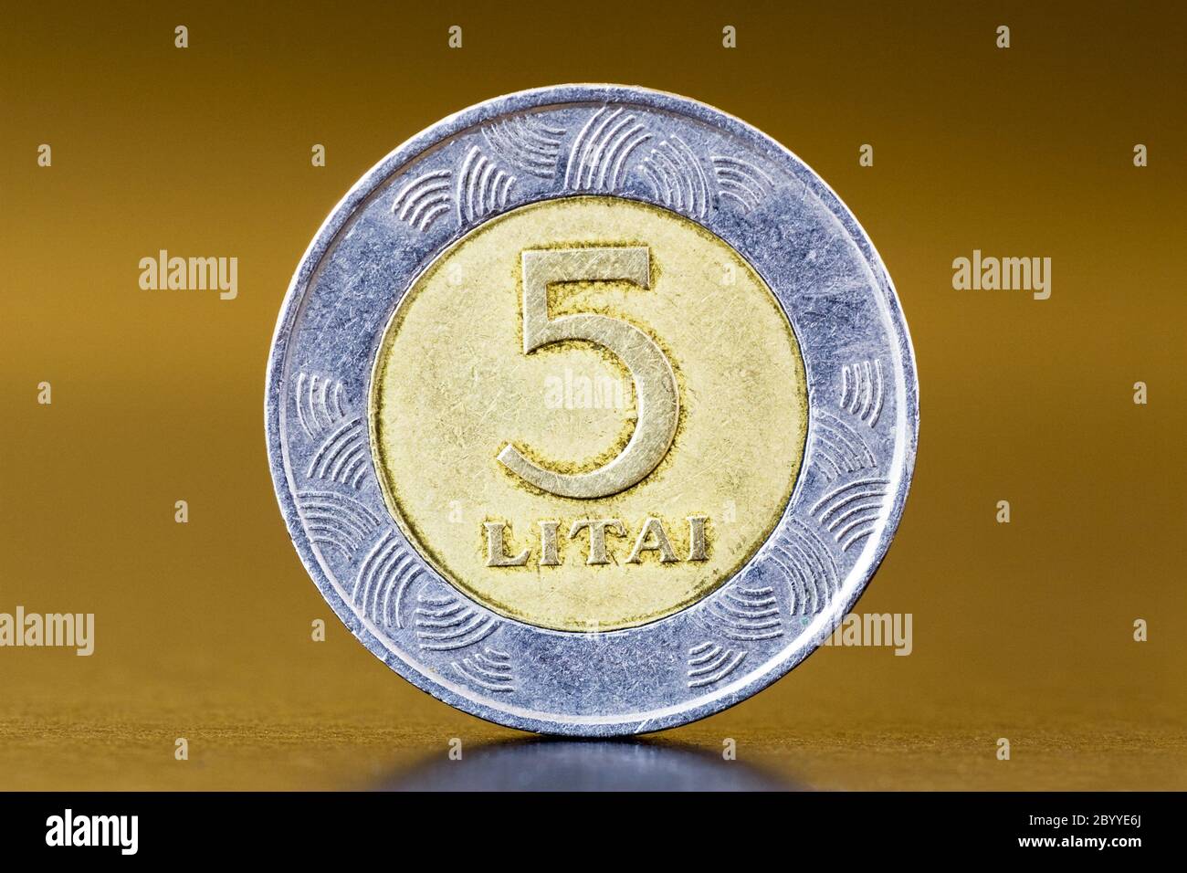 five litas coin Stock Photo - Alamy