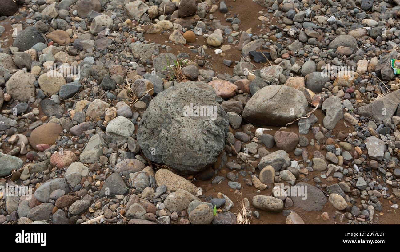 Rocks in the river after the flood. Images suitable for use as ...