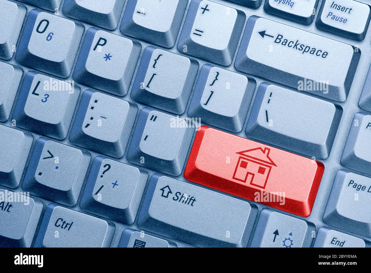 keyboard button with house icon Stock Photo - Alamy