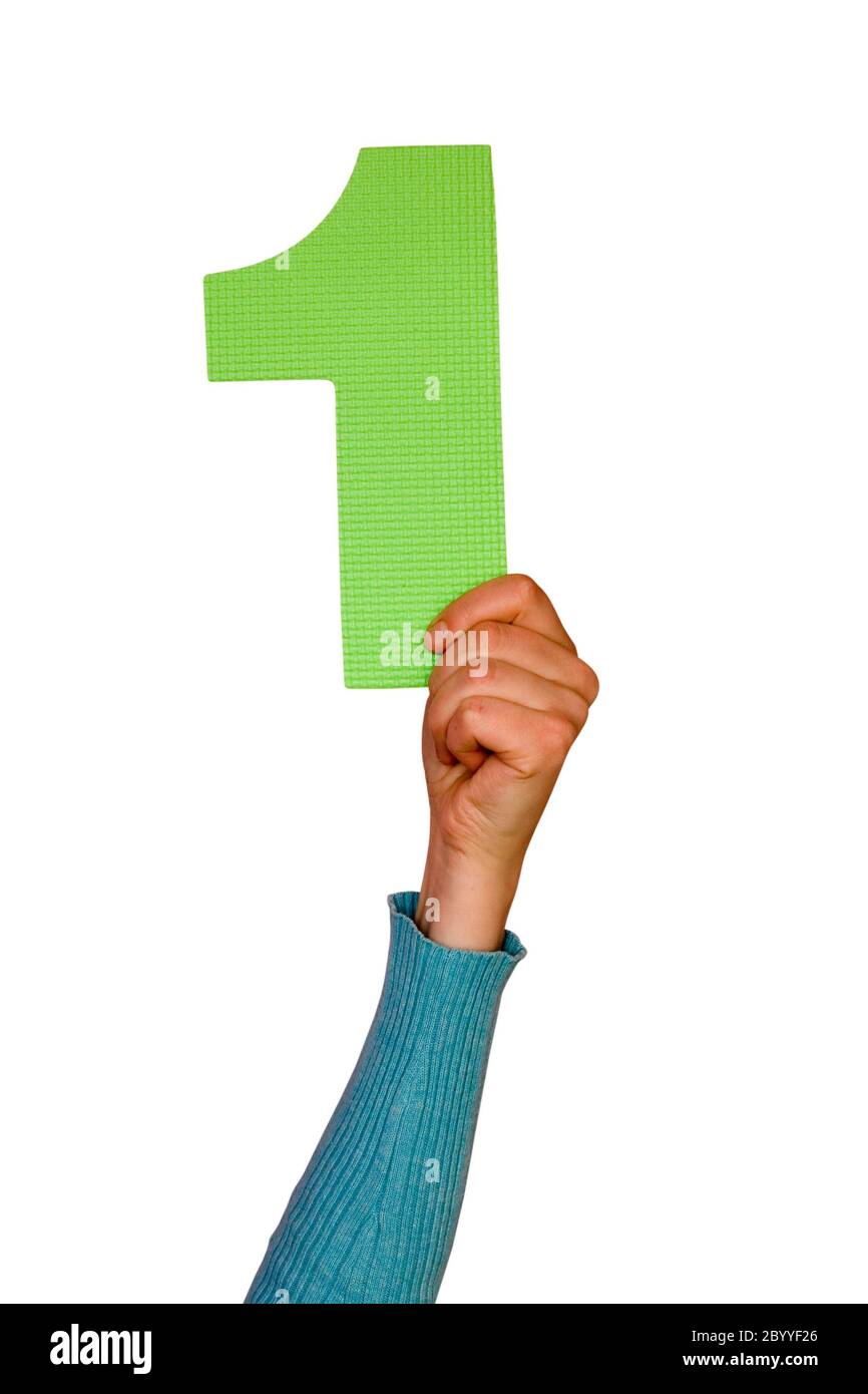 number one in hand Stock Photo - Alamy
