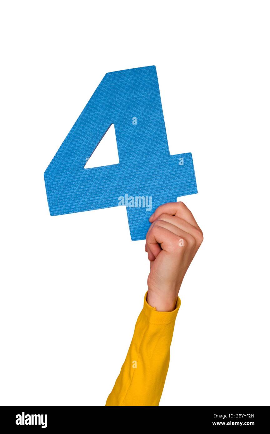 number four in hand Stock Photo - Alamy
