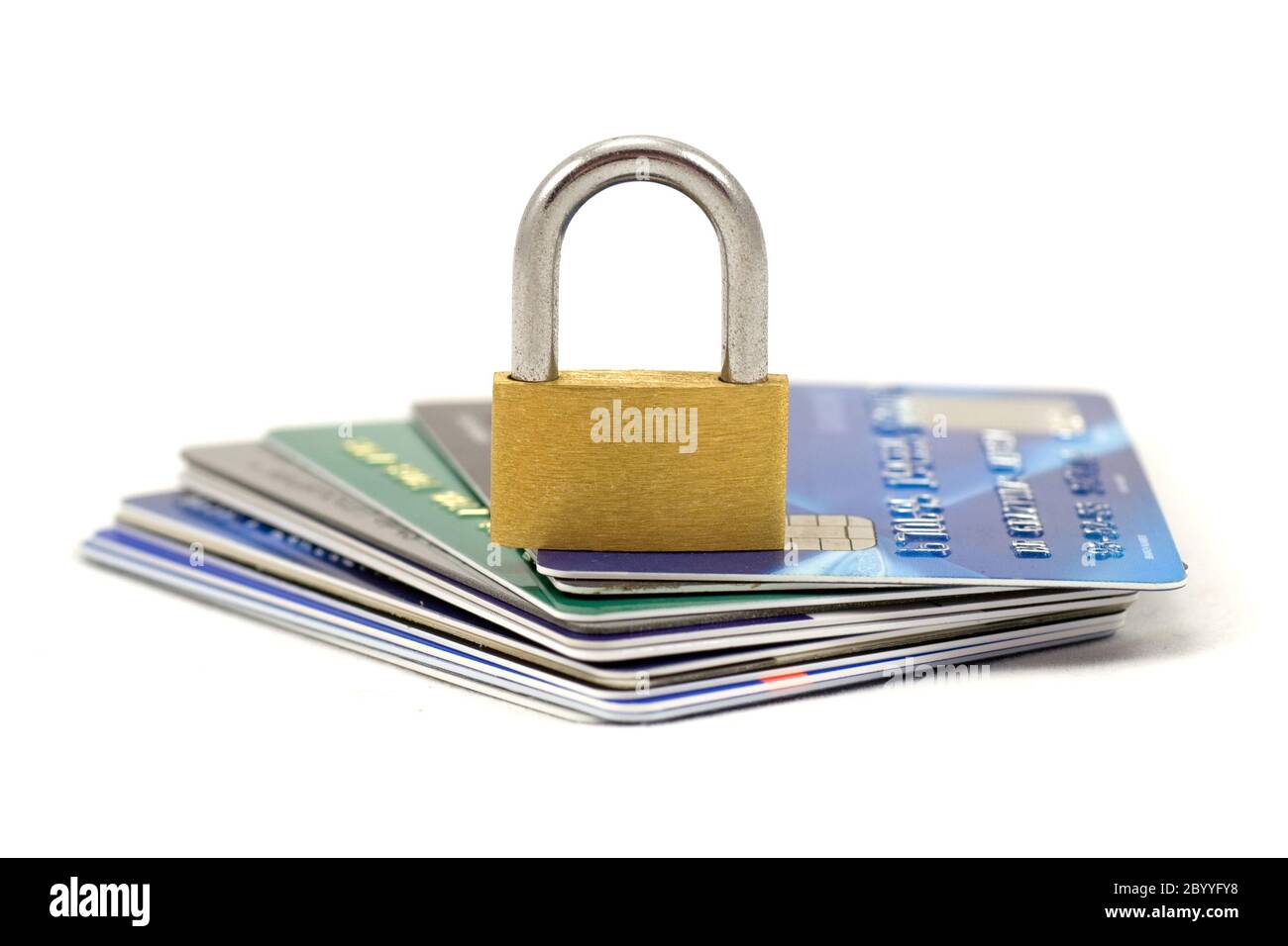 Credit cards and lock Stock Photo - Alamy