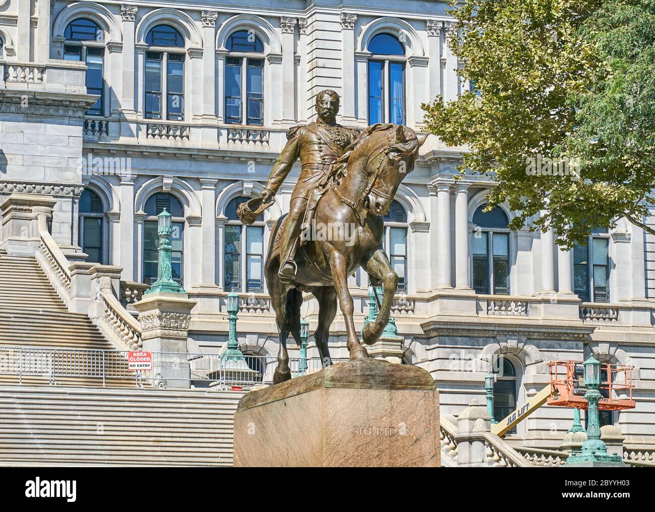 Statue of General Philip Sheridan in front of The New York State ...