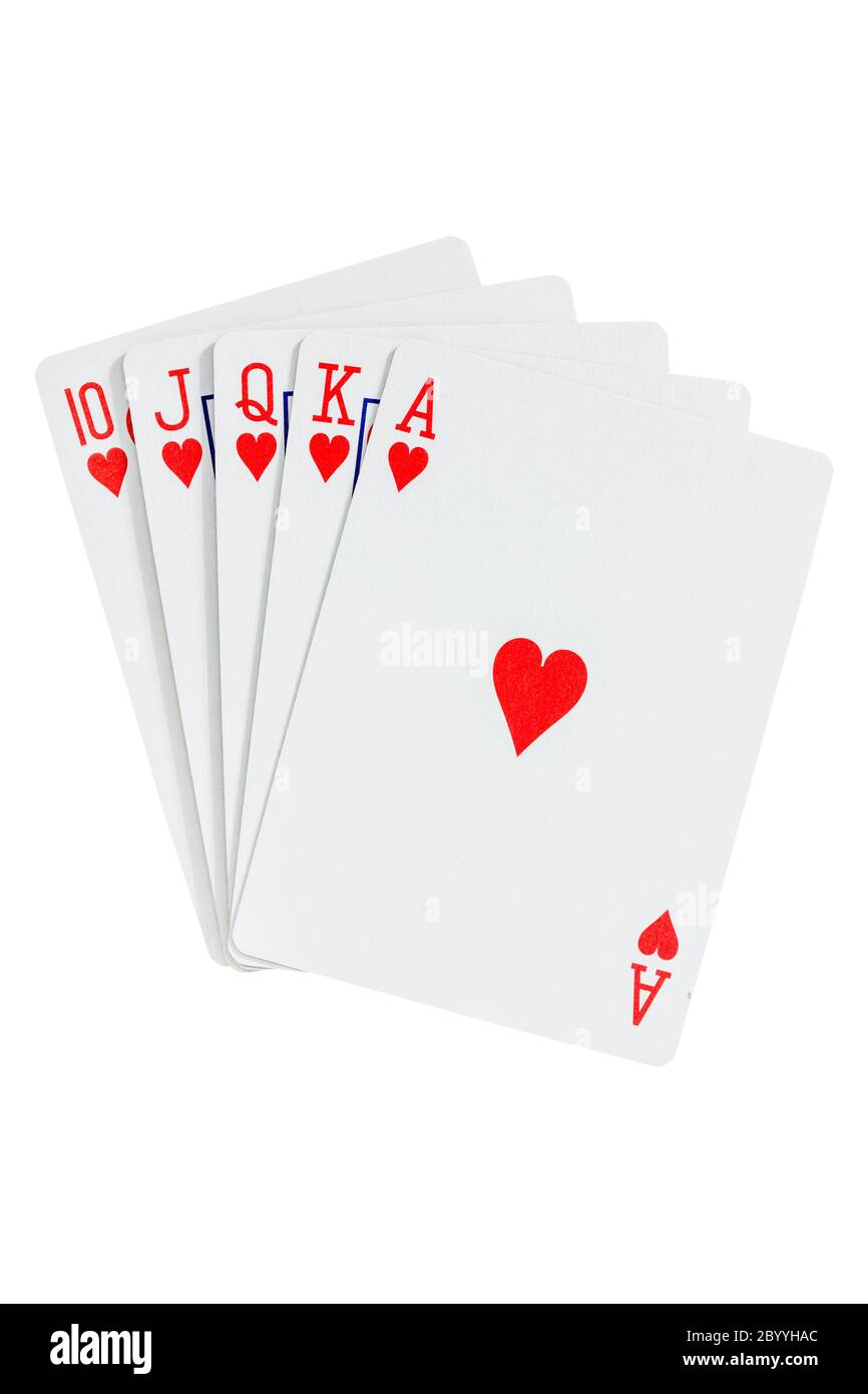 Royal straight flush playing cards Stock Photo - Alamy