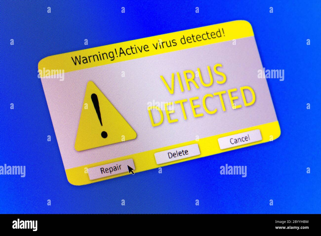 Virus alert message Stock Photo - Alamy