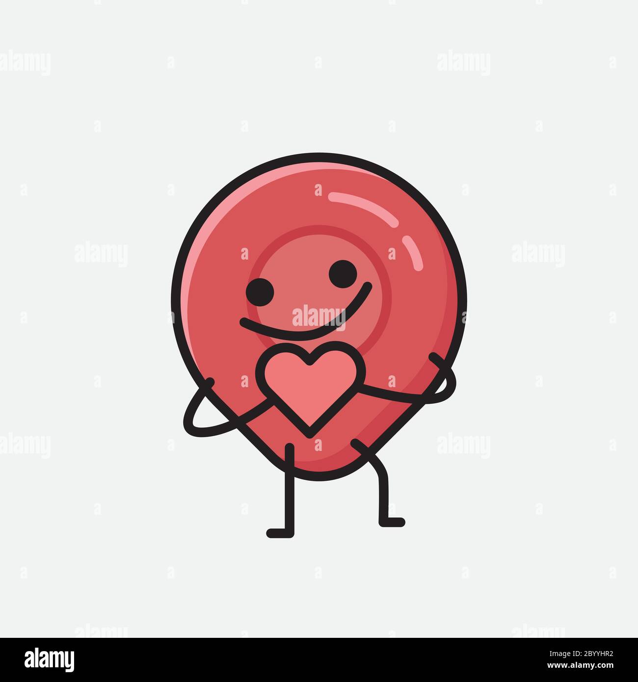 An illustration of Cute Pin Point Icon Mascot Vector Character in Flat ...