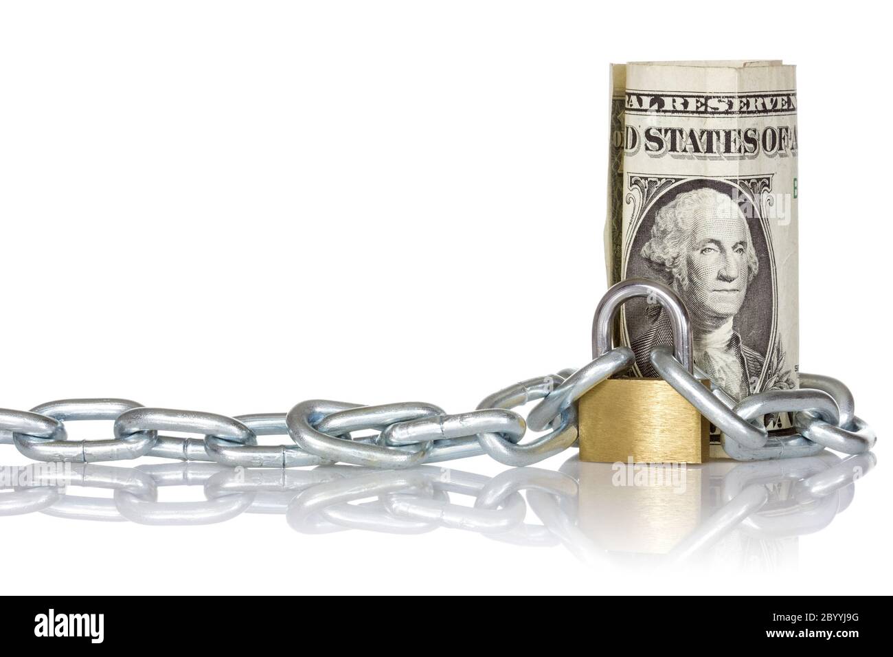 U.S. dollar banknote with lock and chain Stock Photo - Alamy