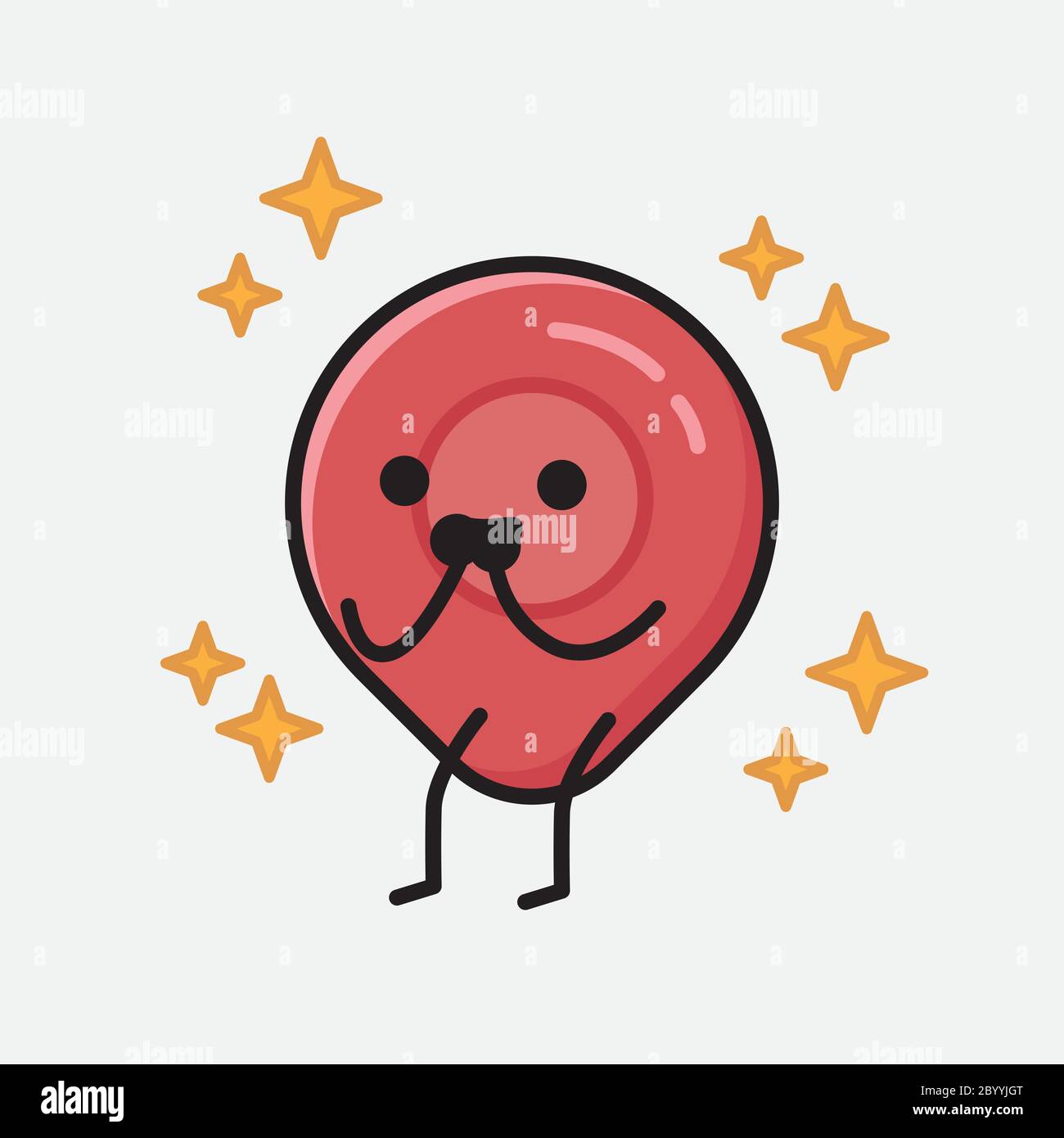 An illustration of Cute Pin Point Icon Mascot Vector Character in Flat ...