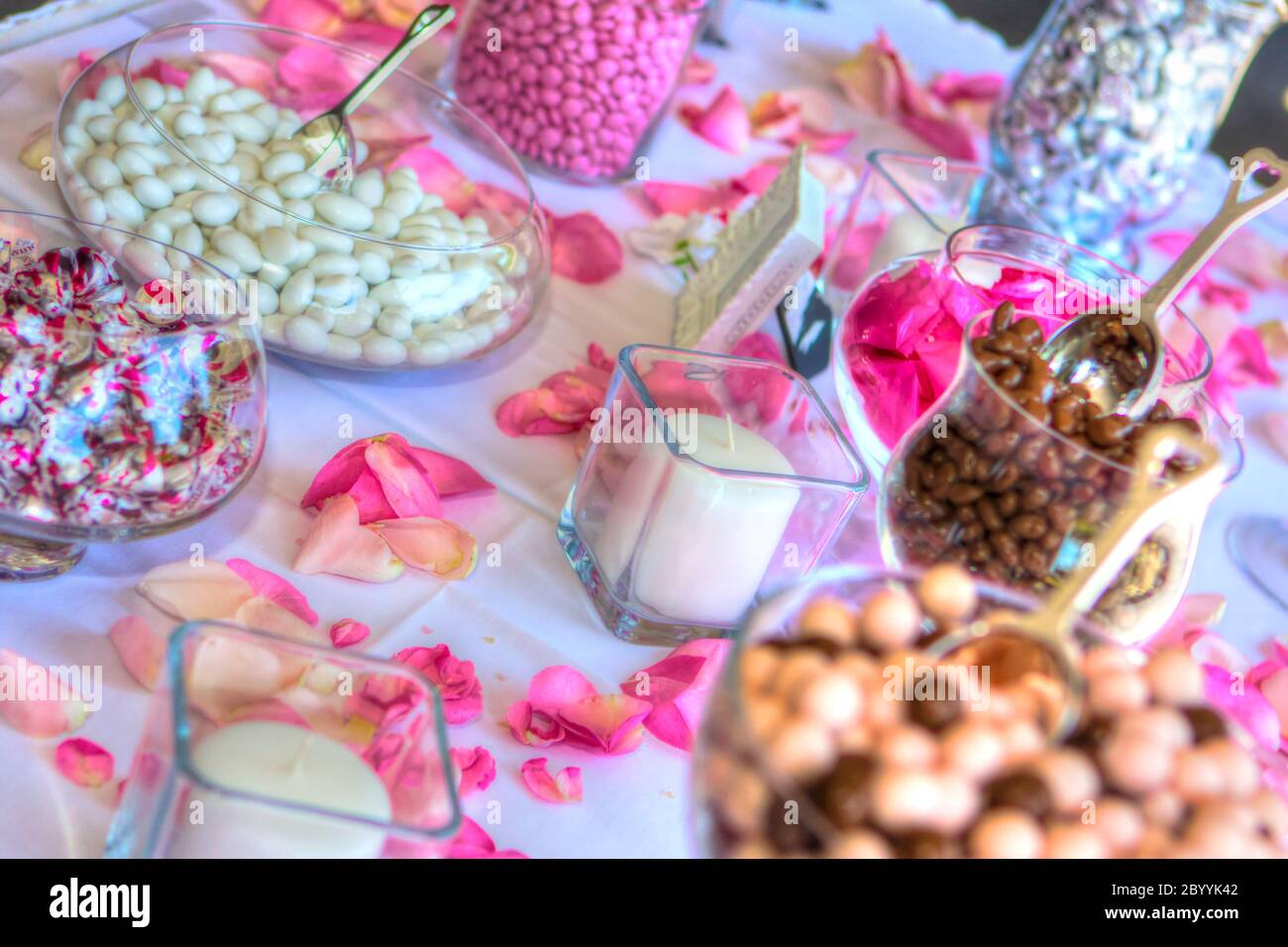 Wedding Reception Candy Table in High Dynamic Range Stock Photo - Alamy